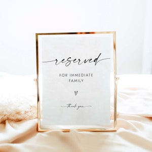 Wedding Reserved Seating Sign Printable Minimalist Reserved Sign Simple ...