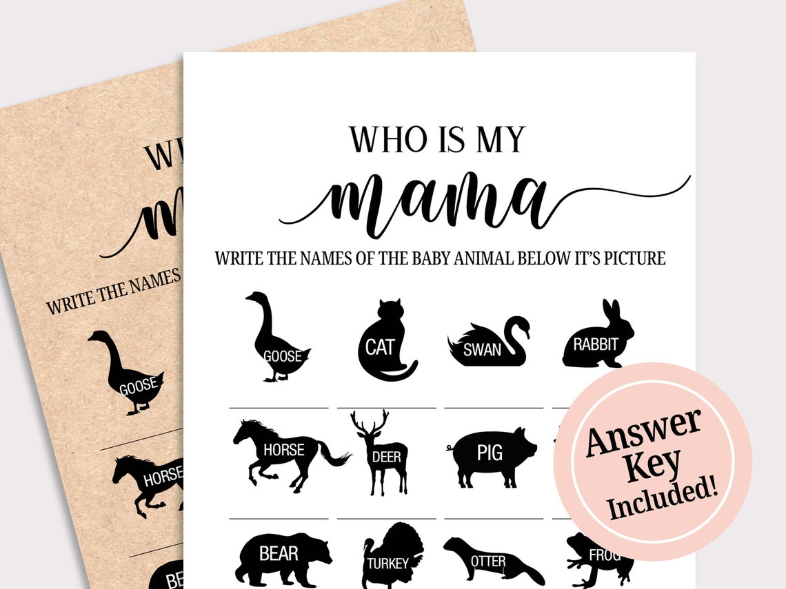 Who is My Mama Baby Shower Game Printable, Fun Baby Shower Activity ...