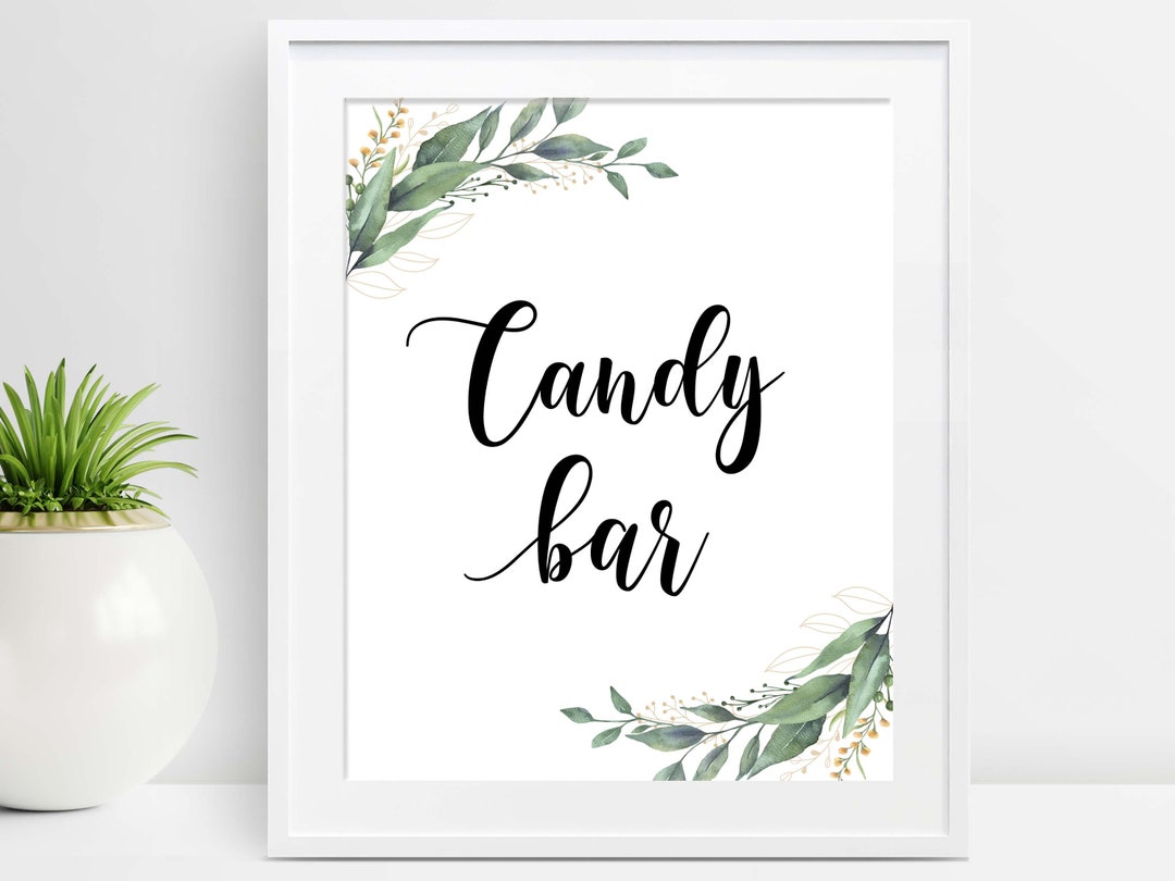 Candy Bar Sign Printable, Candy Buffet Sign, Dessert Bar, Sweet Treats ...
