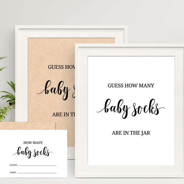 Guess How Many Socks Baby Shower Game - Etsy