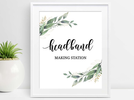 Headband Making Station Sign Decorate A Headband Sign | Etsy