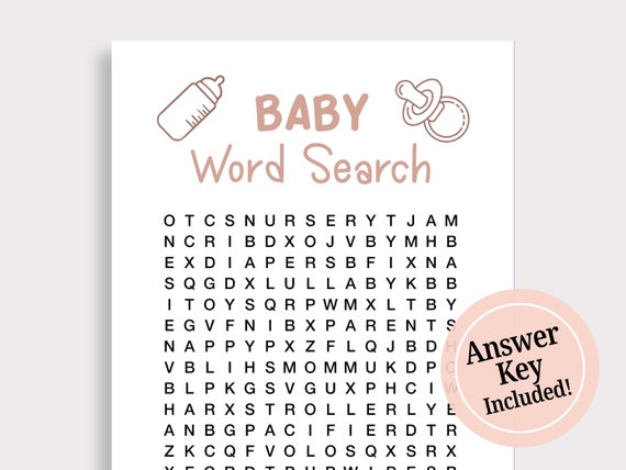 Baby Shower Word Search Free Printable Teddy Bear Baby Shower Game