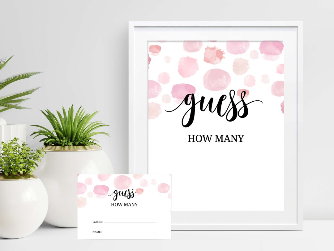 How Many Sign Guess How Many Sign Pink Guess How Many Game Sign Baby ...