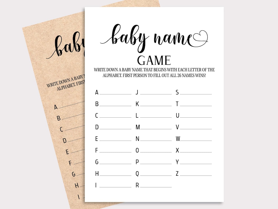 Baby Name Game, Baby Alphabet Game, A Z Baby Name Game, ABC Game, Kraft ...
