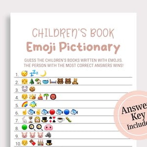 Emoji Pictionary Baby Shower Game Baby Books Storybook Baby Shower Baby ...