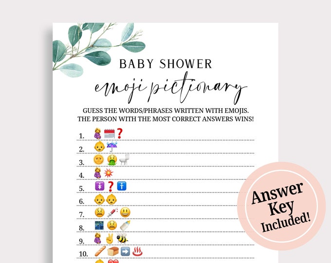 Baby Emoji Game Emoji Picture Game Baby Shower Emoji Game Baby Shower ...