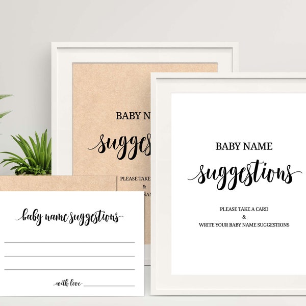 Name Suggestion Card - Etsy
