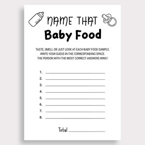 Guess the Baby Food Game Baby Shower Food Game Name That Baby Food Game ...