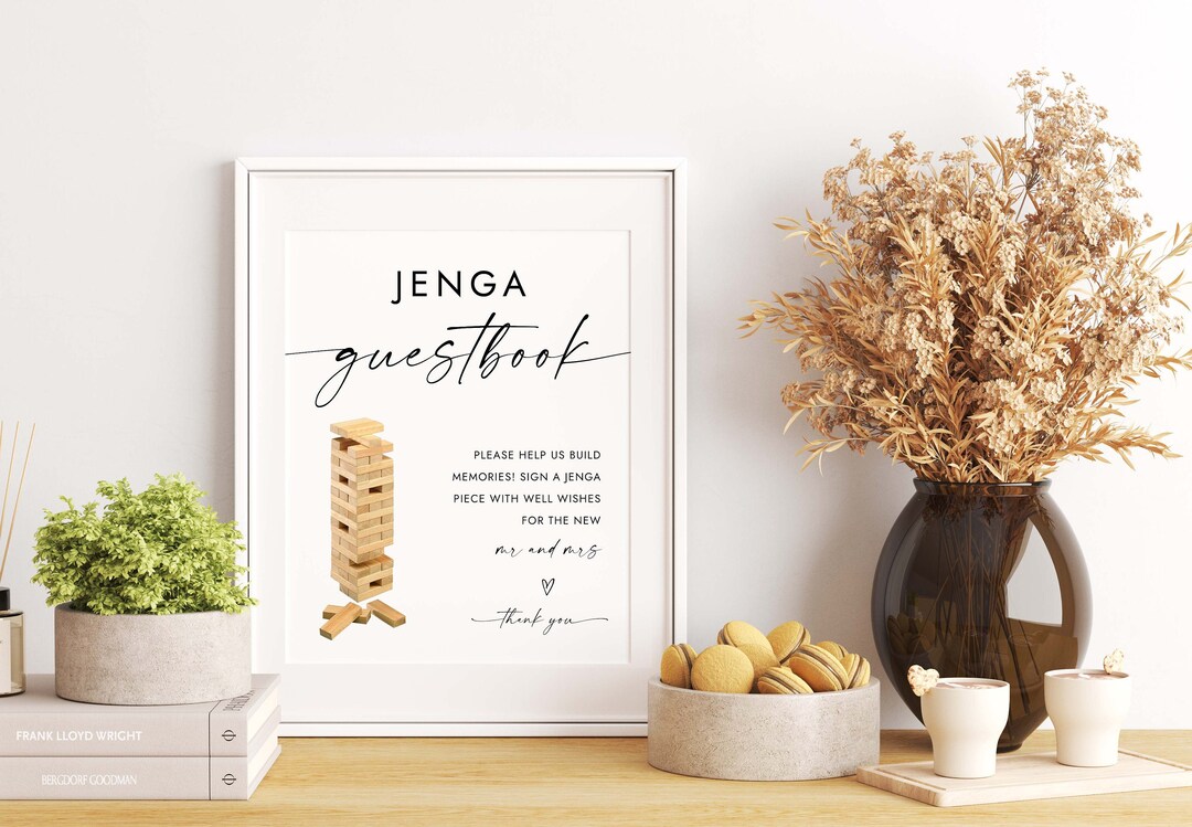 Wedding Jenga Guestbook Sign Help Build Memories Jenga Wedding ...