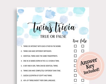 Baby Shower Trivia Instant Download With Answers - Etsy