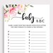 Baby ABC Game, Baby Alphabet Game, Baby Shower Games Printable, Baby ...