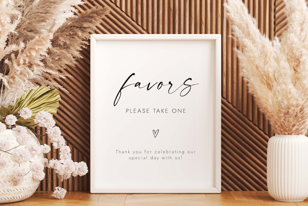 Favors Sign Printable Please Take a Favor Sign for Wedding Party Favors ...