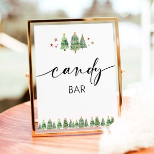 Christmas Candy Bar Sign Candy Buffet Sign Dessert Bar Sign Pine Tree ...
