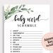 Baby Shower Word Scramble Game Greenery Baby Shower Game Gender Neutral ...