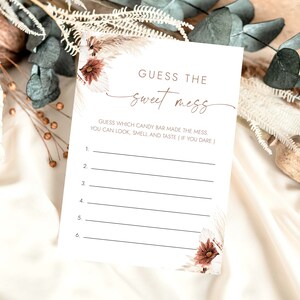 Guess the Sweet Mess Game Dirty Diaper Game Candy Bar Game Boho Baby ...