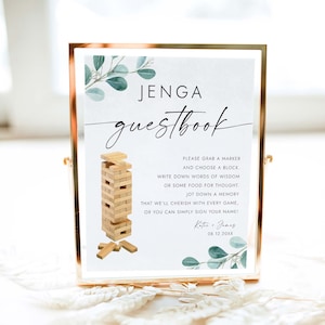 Jenga Guestbook Sign Jenga Wedding Guest Book Sign Jenga Game Sign ...