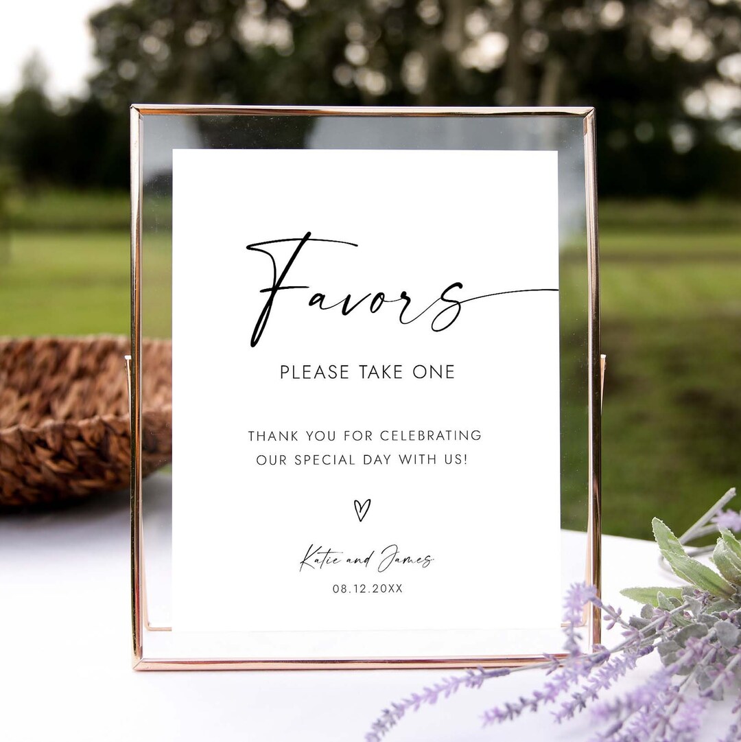 Minimalist Favors Sign Please Take a Favor Sign Printable Please Take ...
