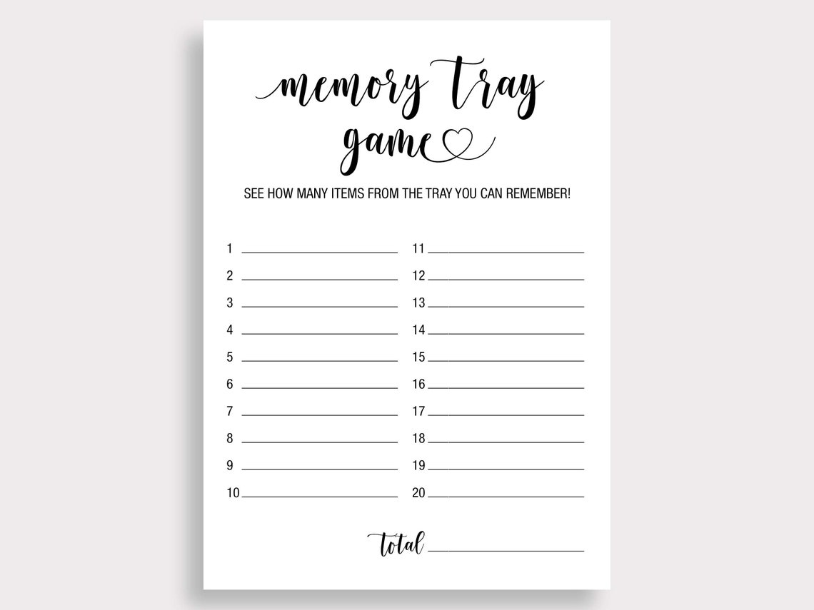 Memory Tray Game Minimalist Apron Game Guess the Items on - Etsy