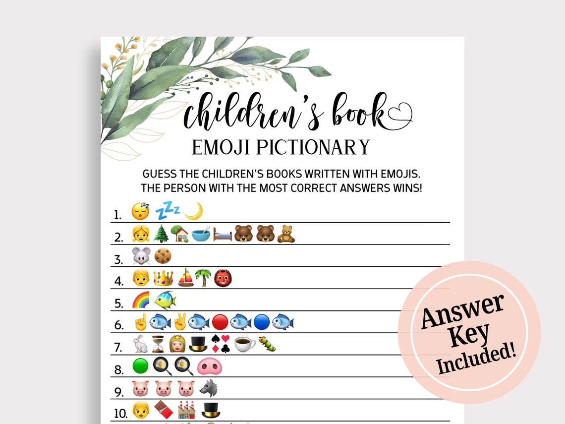 Children's Book Emoji Pictionary Baby Book Emoji Pictionary Baby Shower ...