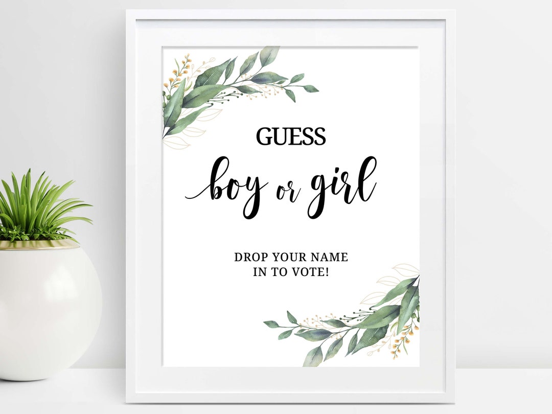 Guess Boy or Girl Sign Guess the Gender Baby Gender Prediction Game ...
