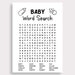 Baby Word Search Game Minimalist Baby Shower Games Fun Baby Shower Game ...