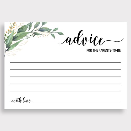 Advice for Parents to Be Card Advice for Parents Card - Etsy