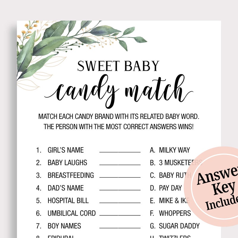 Baby Shower Candy Game - Etsy