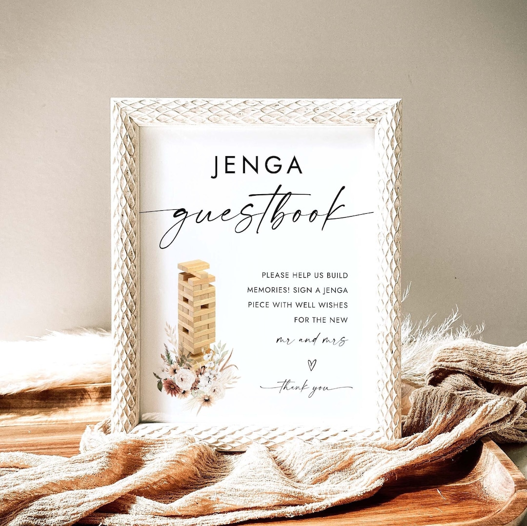 Wedding Jenga Guestbook Sign Jenga Guest Book Sign Jenga Game Sign ...
