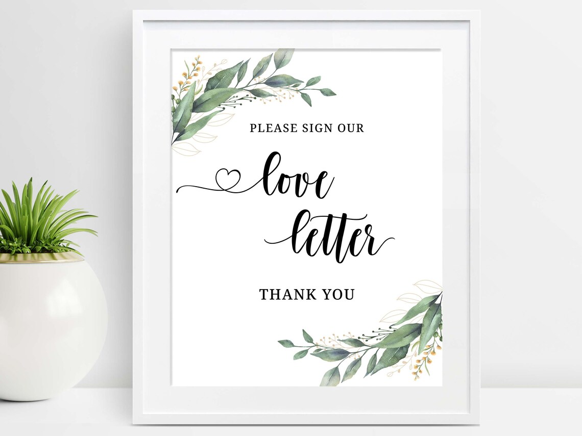 Love Letter Sign Please Sign Our Love Letter Wedding Letter Guestbook ...