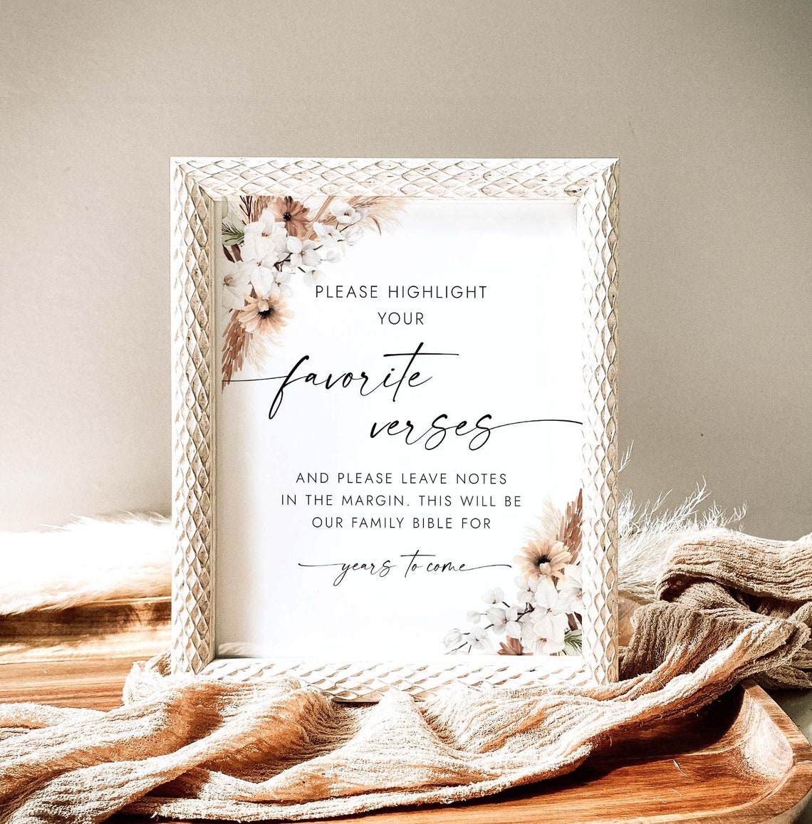 Highlight Favorite Bible Verses Sign Bible Guestbook Verse Sign Family ...