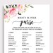 What's in Your Purse Game Baby Shower Purse Game Pink Roses Floral Girl ...