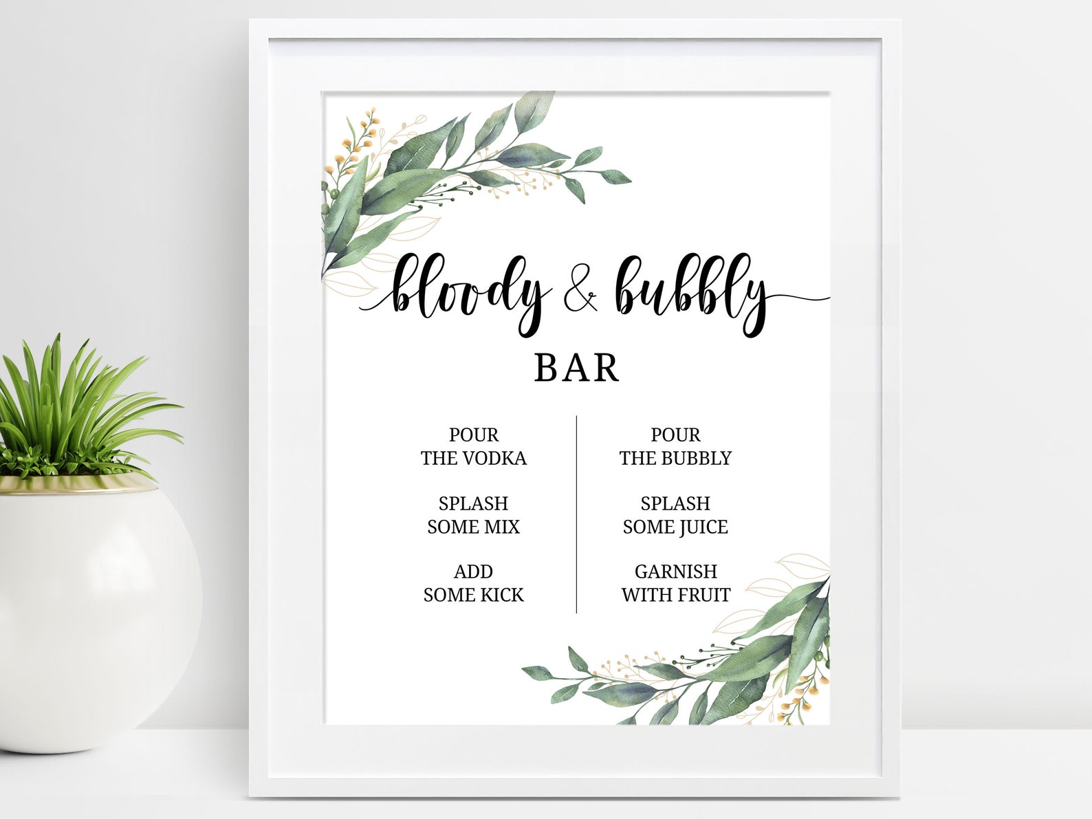 Bloody Bubbly Bar Sign Mimosa Bar Sign Bloody Mary Bar - Etsy