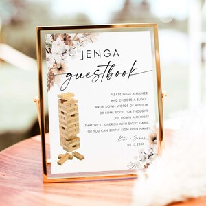 Jenga Game Sign Jenga Guestbook Sign Jenga Wedding Guest Book Sign ...
