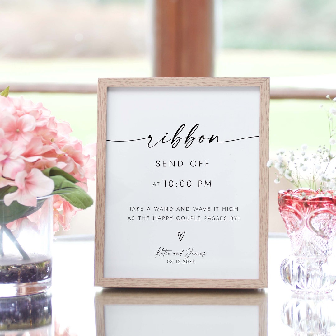 Wedding Ribbon Send off Sign Take a Wand Sign Wedding Streamer Ribbon ...