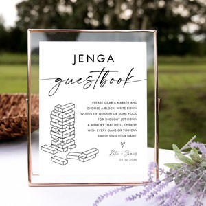 Wedding Jenga Guestbook Sign Jenga Guest Book Sign Simple Jenga Game ...