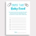 Name That Baby Food Game Guess the Baby Food Game Baby Shower Food Game ...