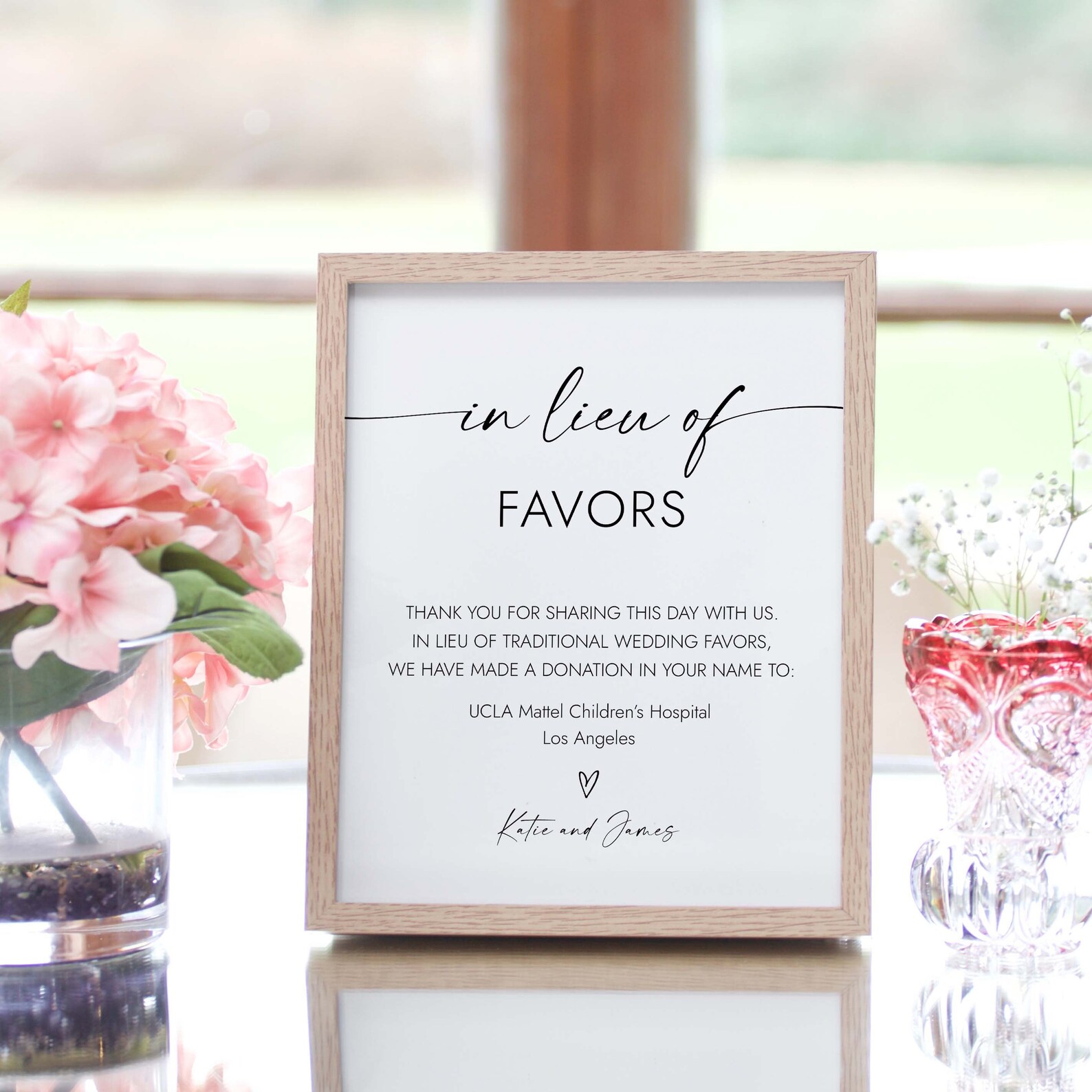 In Lieu of Favors Sign Wedding Donation Sign Charity Donation - Etsy