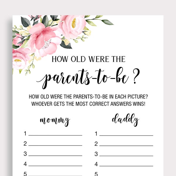 Guess the Age Baby Shower Game - Etsy