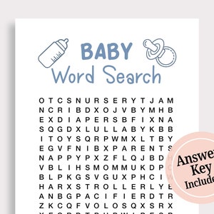 Baby Word Search Game Boy Baby Shower Games Blue Baby Shower Game Word ...