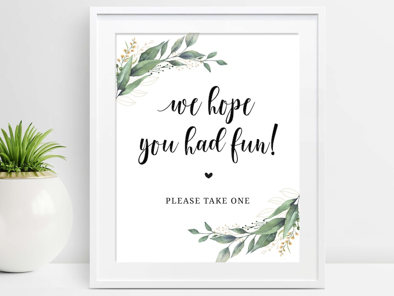 We Hope You Had Fun Please Take One Treat Table Sign Favor - Etsy