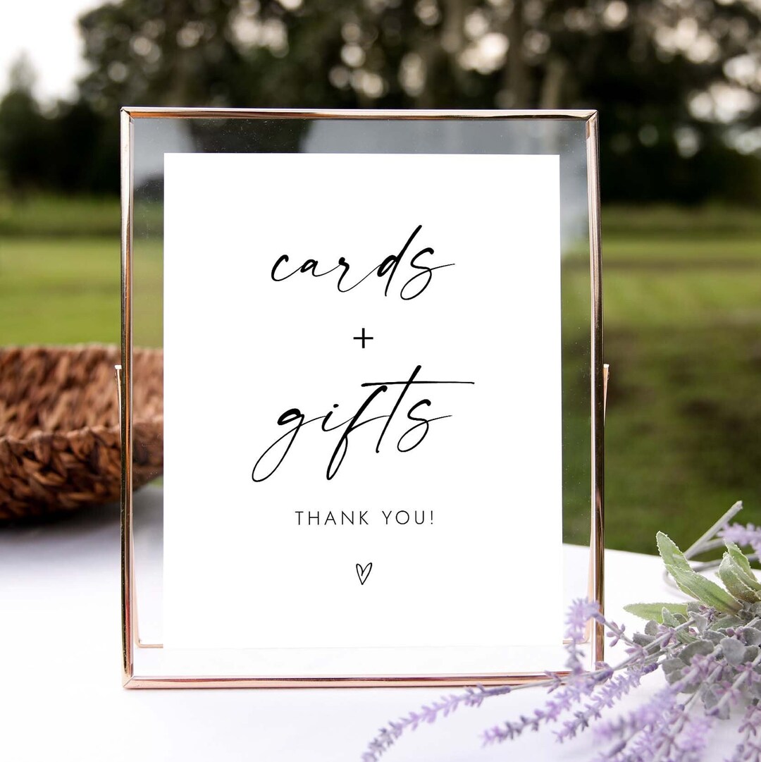 Minimalist Cards and Gifts Sign Printable Modern Wedding Sign Card Gift ...