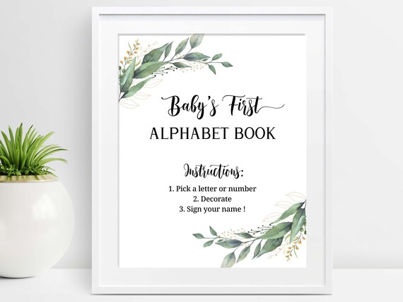 Baby's First Alphabet Book Sign Baby Alphabet Game Sign - Etsy Australia