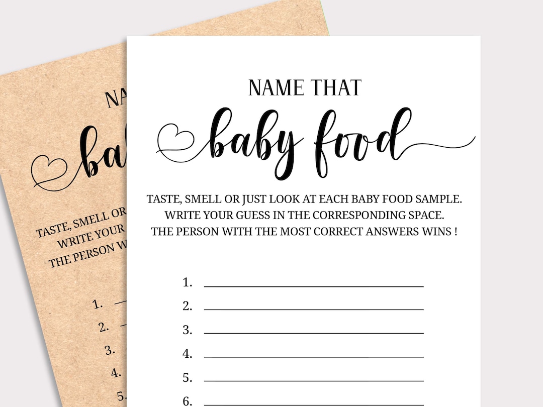 Baby Food Game, Name That Baby Food Game Printable, Baby Food Shower ...