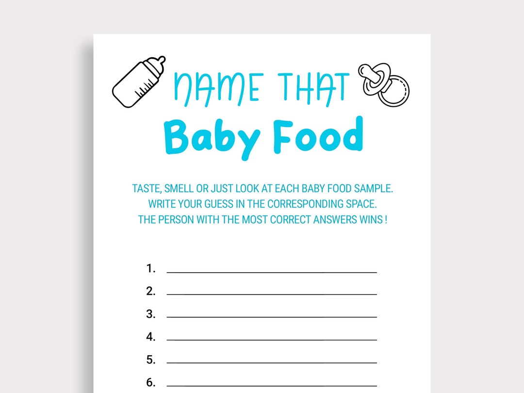 Name That Baby Food Game Guess the Baby Food Game Baby Shower Food Game ...