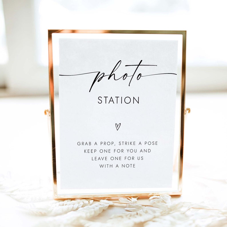 Photo Station Sign Minimalist Wedding Guestbook Sign Minimalist Wedding ...
