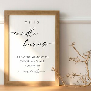 This Candle Burns Sign in Loving Memory Sign Wedding Memory Sign ...