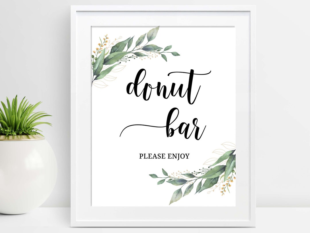 Donut Bar Sign Printable, Donut Sign, Dessert Signage, Sweets Table ...
