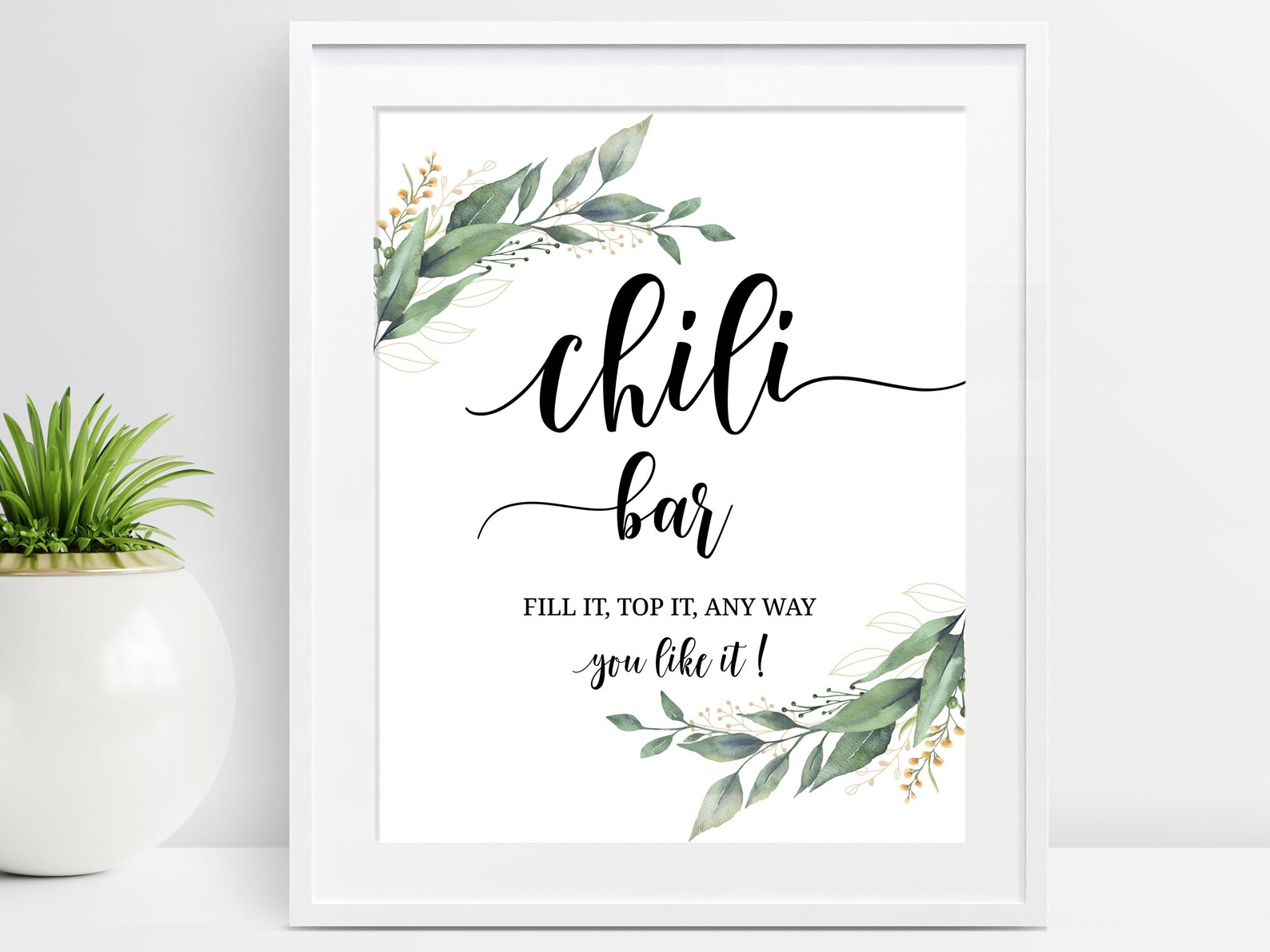 Chili Bar Sign Printable Food Station Sign Baby Shower Chili - Etsy