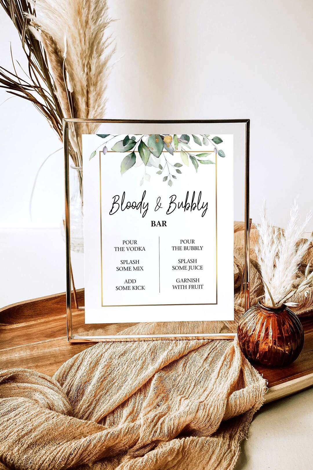 Bloody Bubbly Bar Sign Bloody Mary Bar Bubbly Bar Sign Elegant Bridal ...