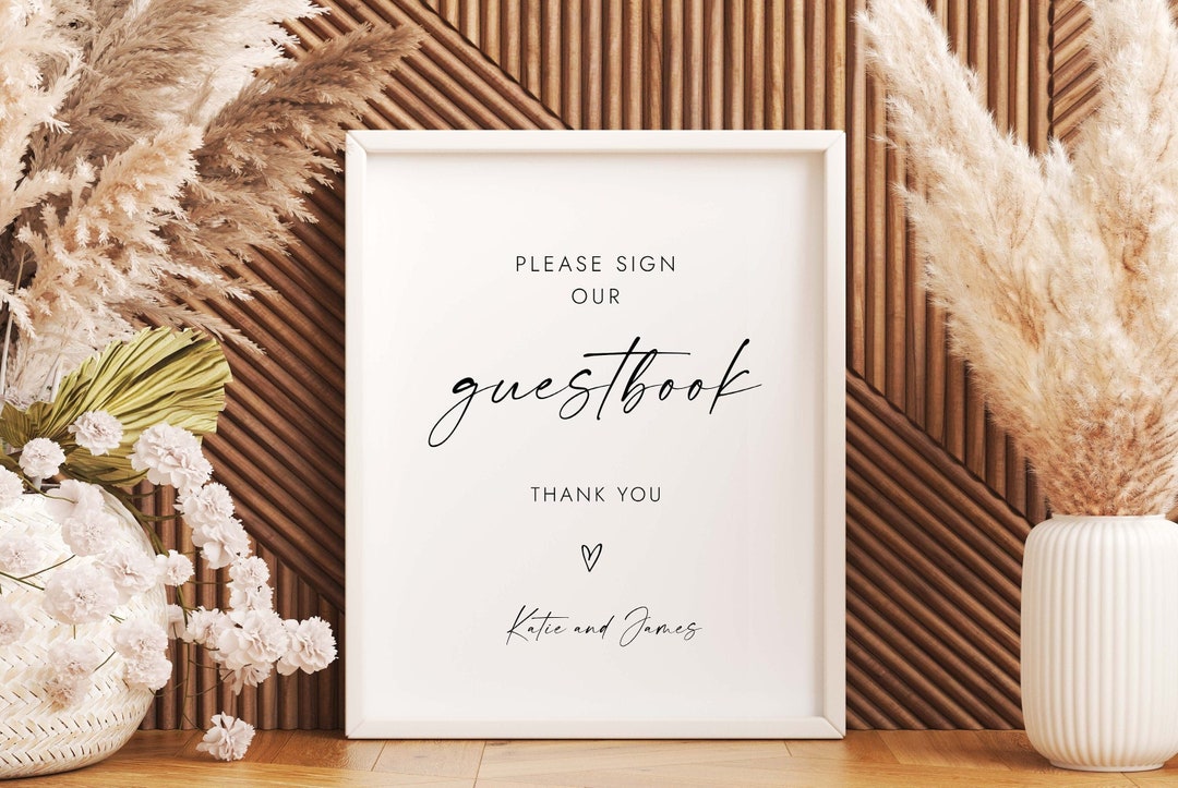 Please Sign Our Guestbook Sign Printable Wedding Guestbook Sign Simple ...